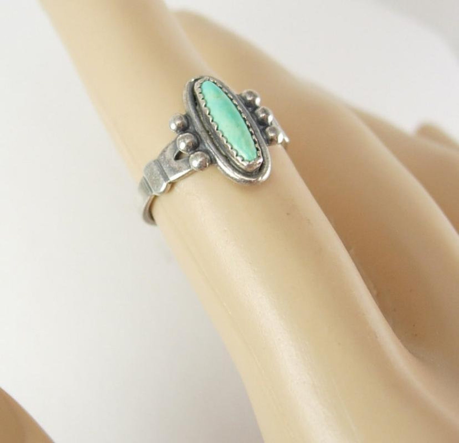 Vintage Sterling Silver Turquoise Ring Tribal Birthday - Etsy