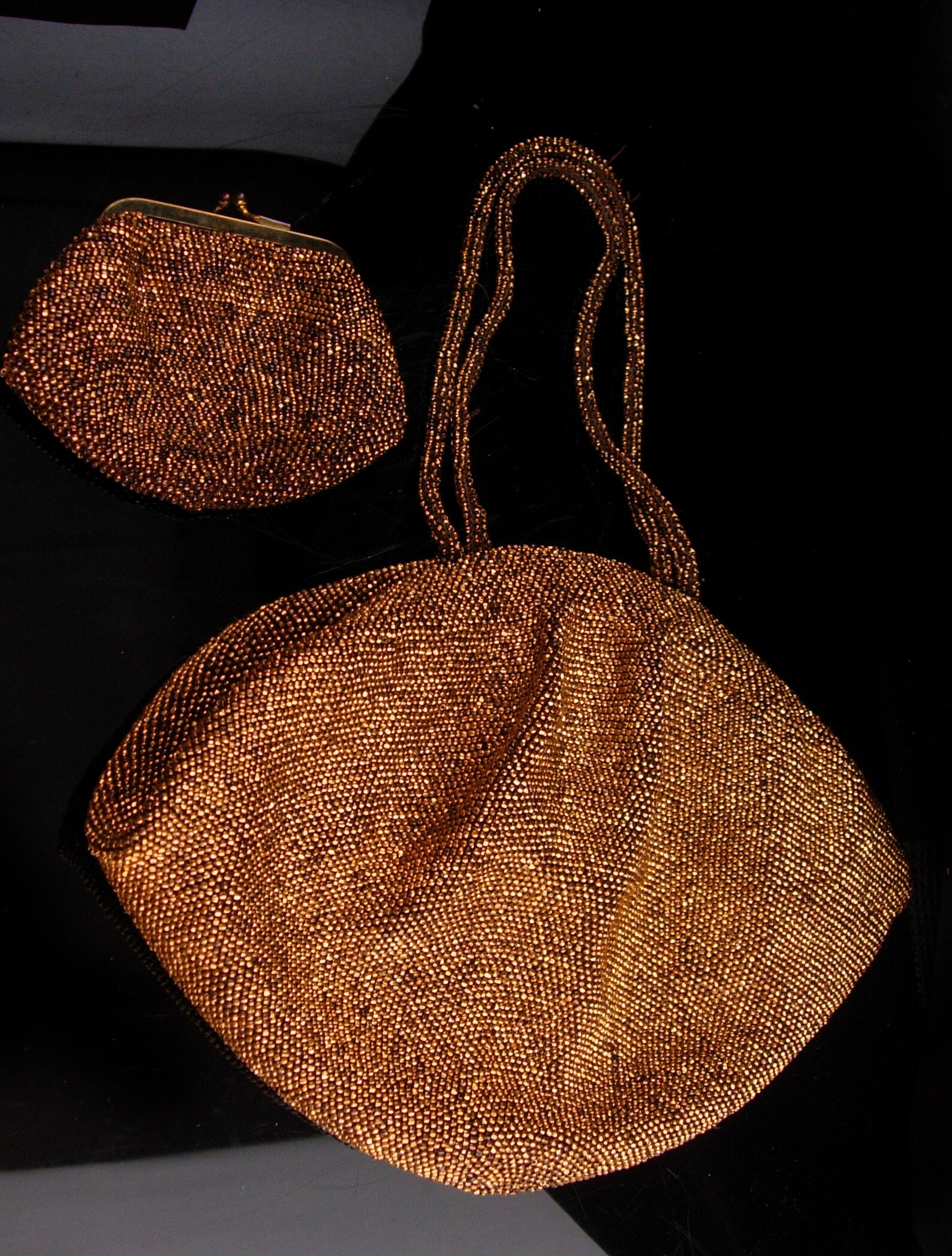 Bronze Gold Flapper Purse / Vintage Change Purse Thousands | Etsy