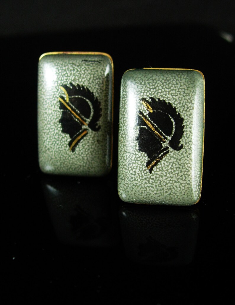 HUGE cufflinks Medieval LARGE Enamel Gilt Centurion Cufflinks | Etsy