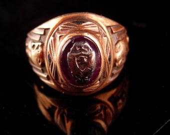 Garnet Class Ring - Etsy