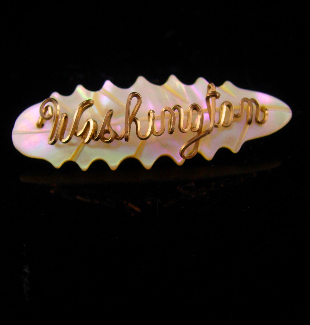 Antique Washington Brooch - Personalized Pin - Victorian Name Pin ...