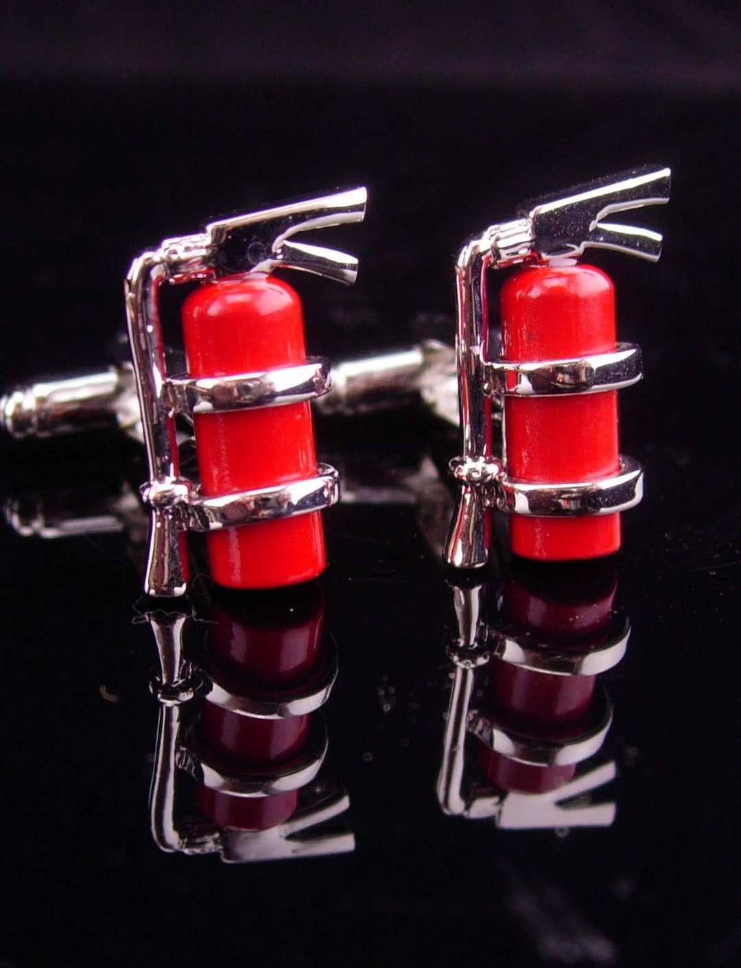 Fireman Cufflinks / Fire Extinguisher Set / RED Jewelry / Fire Chief ...