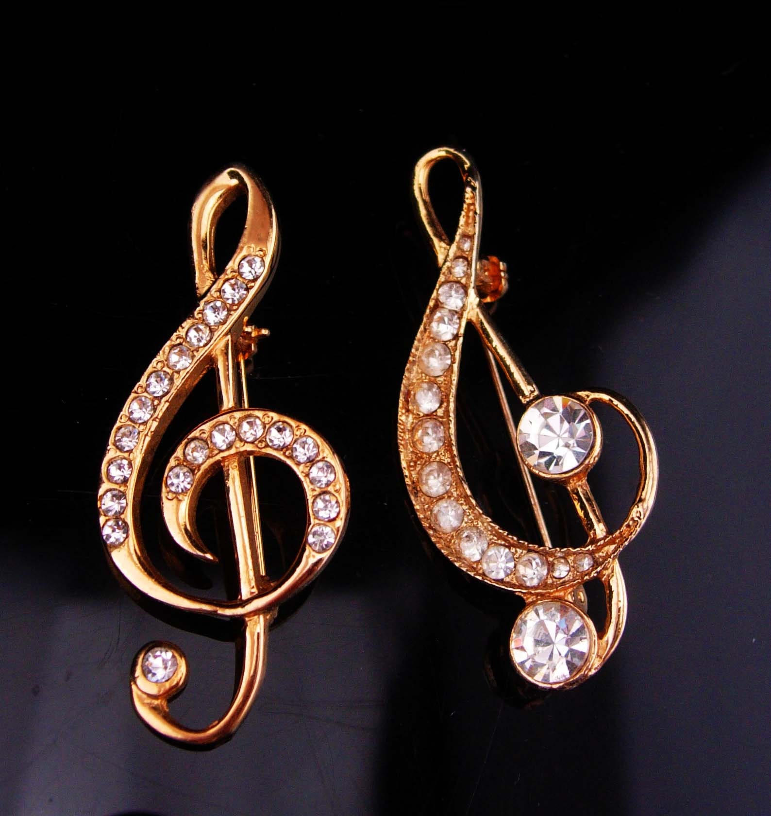 2 Music Notes Brooches / Vintage Pair Pins / Music Teacher | Etsy