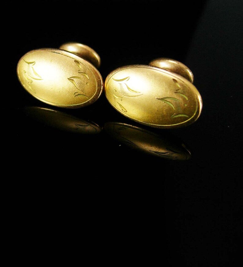 Victorian Cuff Links Wedding Etched Cufflinks Rose Gold Filled | Etsy