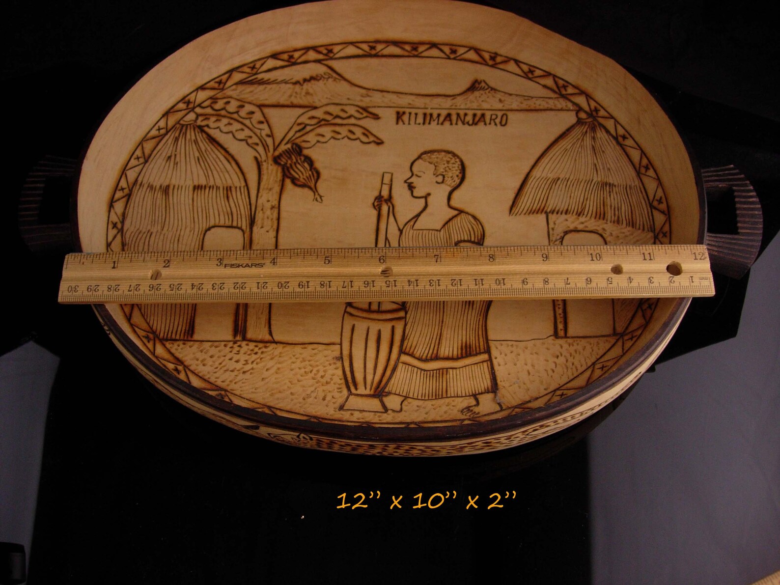 Vintage Kilimanjaro Tray Pyrography Tanzania Wood Africa - Etsy