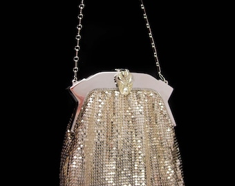Silver Flapper Purse / Vintage Whiting & Davis Mesh Purse / | Etsy