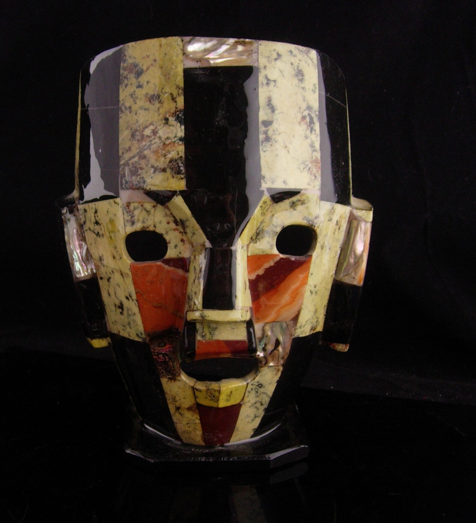 Bizarre Death Mask / Vintage Tribal Mosaic Mask / Obsidian & - Etsy
