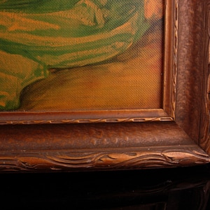 Large Vintage Mantle Portrait Framed Young Woman With Flower - Etsy