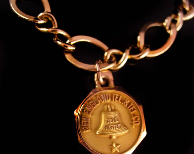 Vintage Gold Filled Bracelet - 10kt Gold Charm - New England Telephone ...