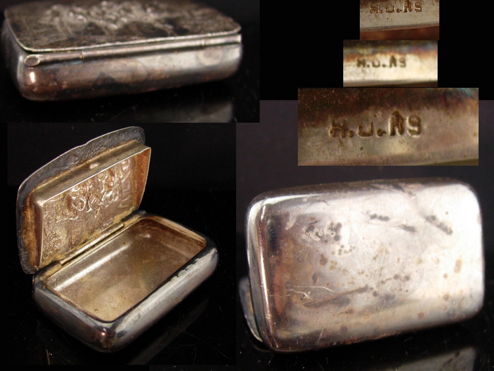 Antique European Snuff Box Hidden Compartment Sterling - Etsy