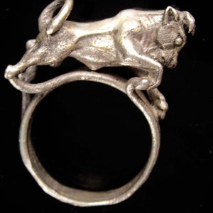 Unusual Taurus Ring - Artisan Bull Jewelry - Vintage Horoscope Size 6 ...