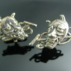 Vintage Devil Cufflinks STERLING SILVER Demon Satan Grotesque Figural ...