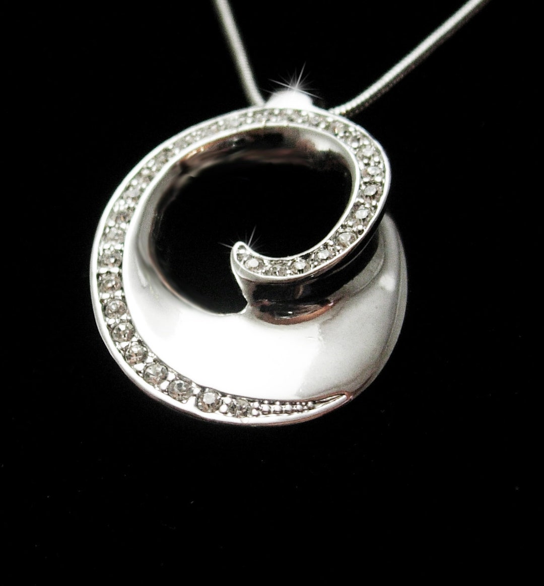 Modernist Letter C Necklace Faux Diamond Necklace Personalized Initial ...