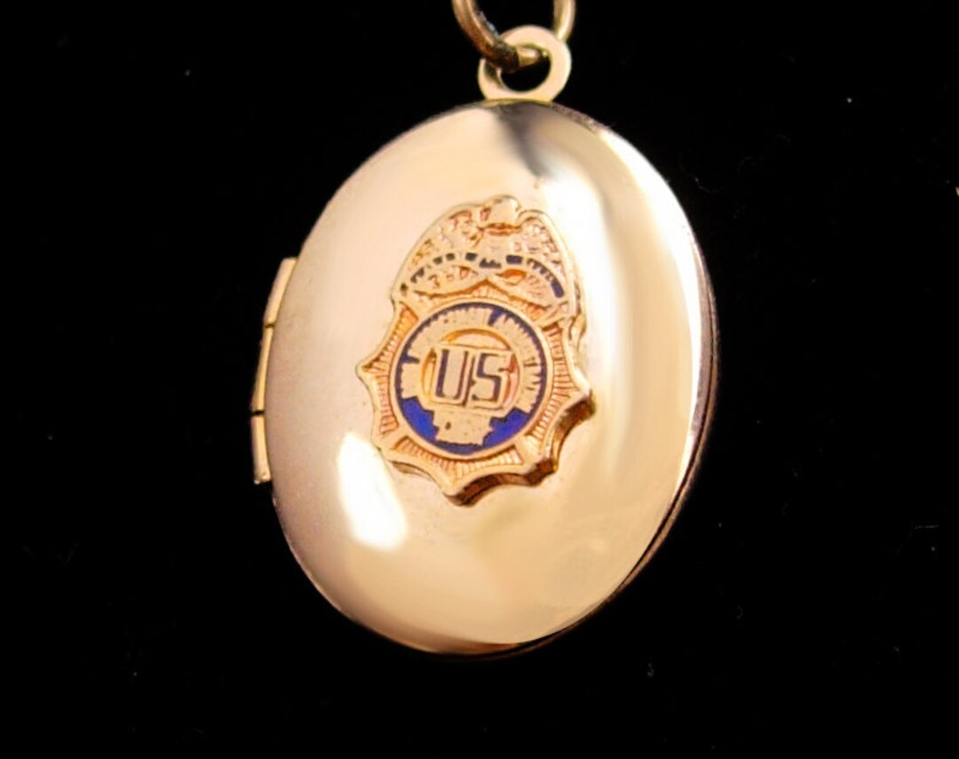 Vintage DEA Locket Necklace / Federal Bureau of Investigation / Eagle ...