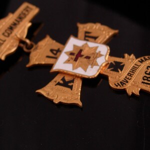 1863 Masonic Demolay Jewel Cross Badge Pin Haverhill Mass Commandery 14 ...
