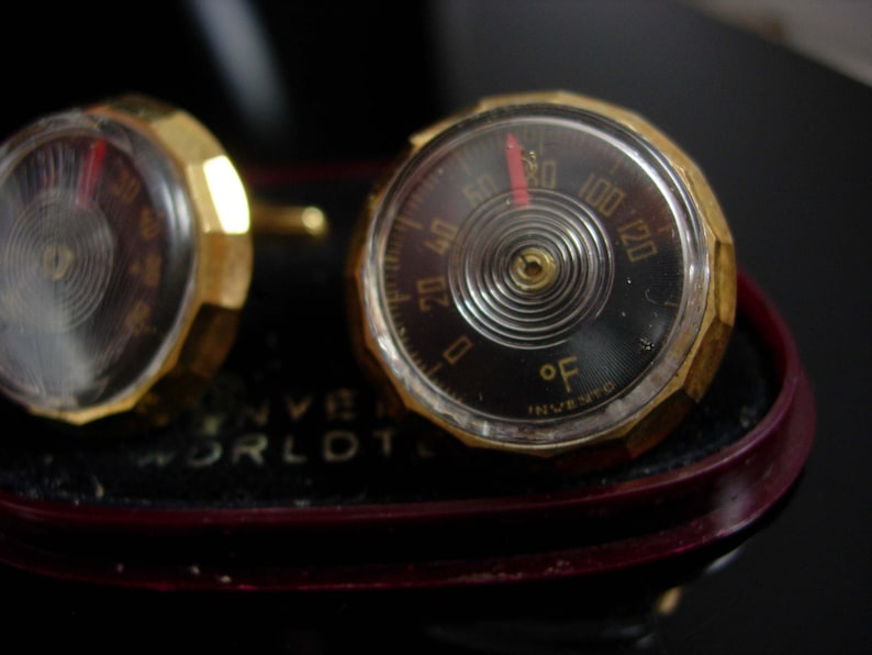 WORKING Thermometer Cufflinks Made in Germany Worldtemp | Etsy