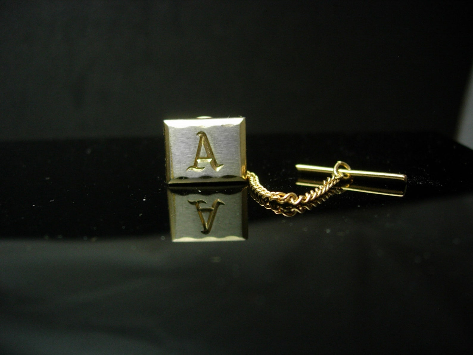 Fancy Initial A Vintage Tie Clip IN BOX Silver Gold Letter - Etsy