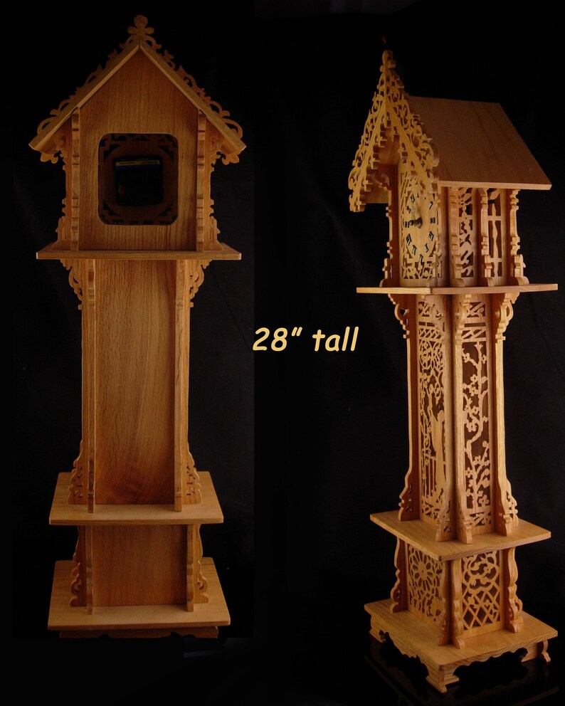 Tall Fretwork Mantle Clock Small Grandfather Design | Etsy