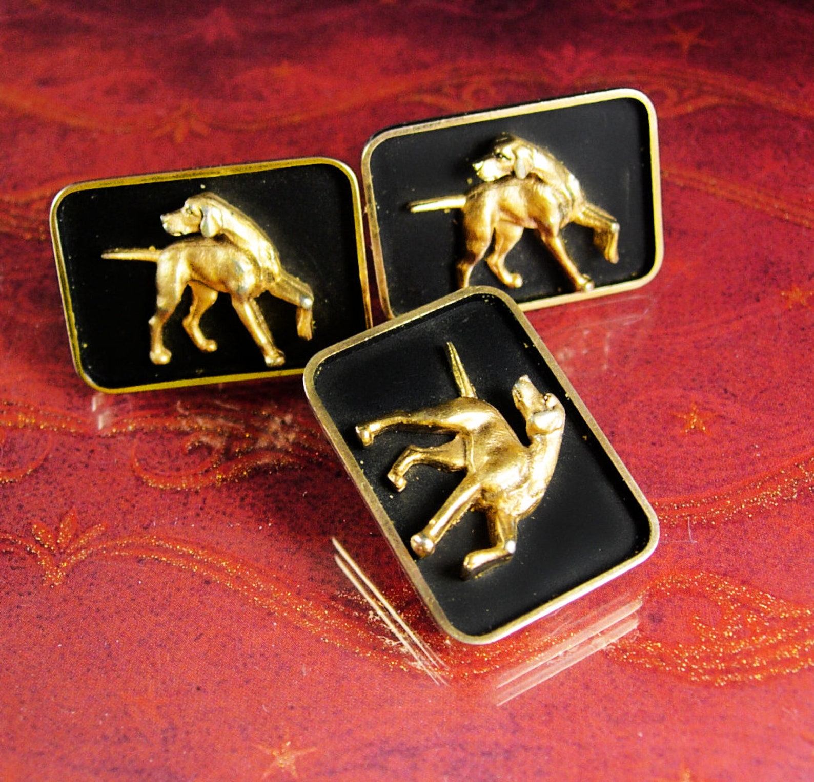 Large Dog cuff links Hickok Golden Retriever Pointer Hunting | Etsy