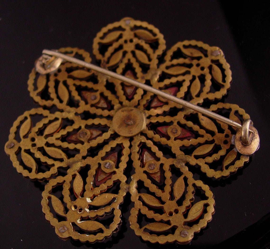 Large Antique French Cut Steel Brooch Large Vintage Silver - Etsy