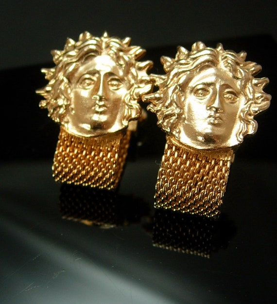 Rare MEDUSA Cufflinks Vintage Snake Goddess Mythical … - Gem