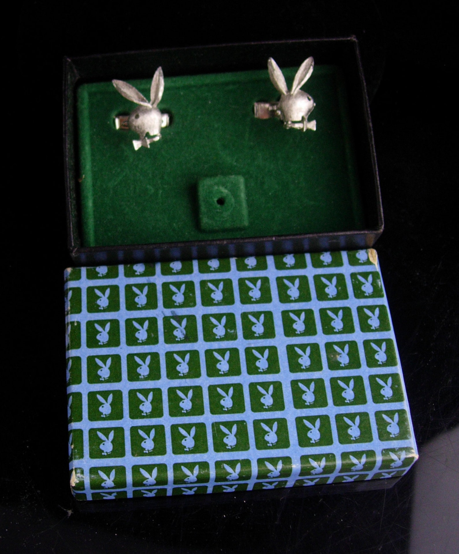 Silver Playboy Bunny Cufflinks Original Box Bachelor Party | Etsy