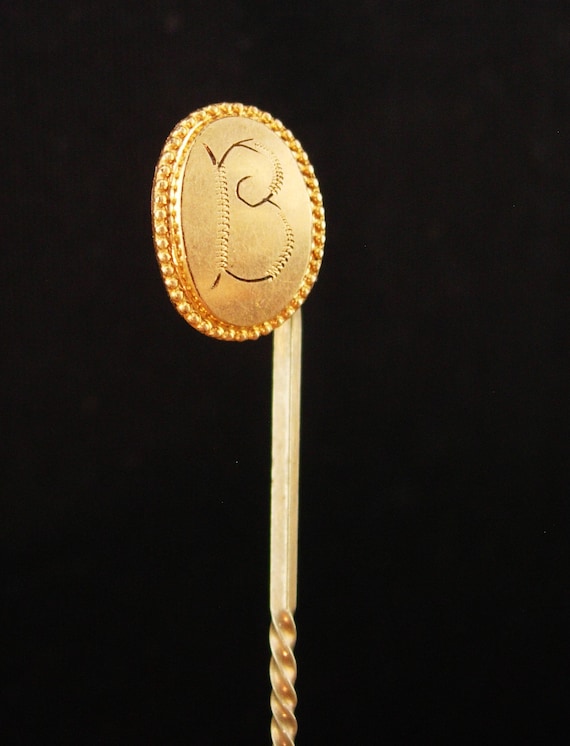 Antique Stickpin / Letter B victorian lapel pin / vin… - Gem