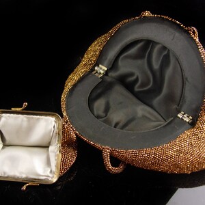 Bronze Gold Flapper Purse / Vintage Change Purse Thousands of Beads ...