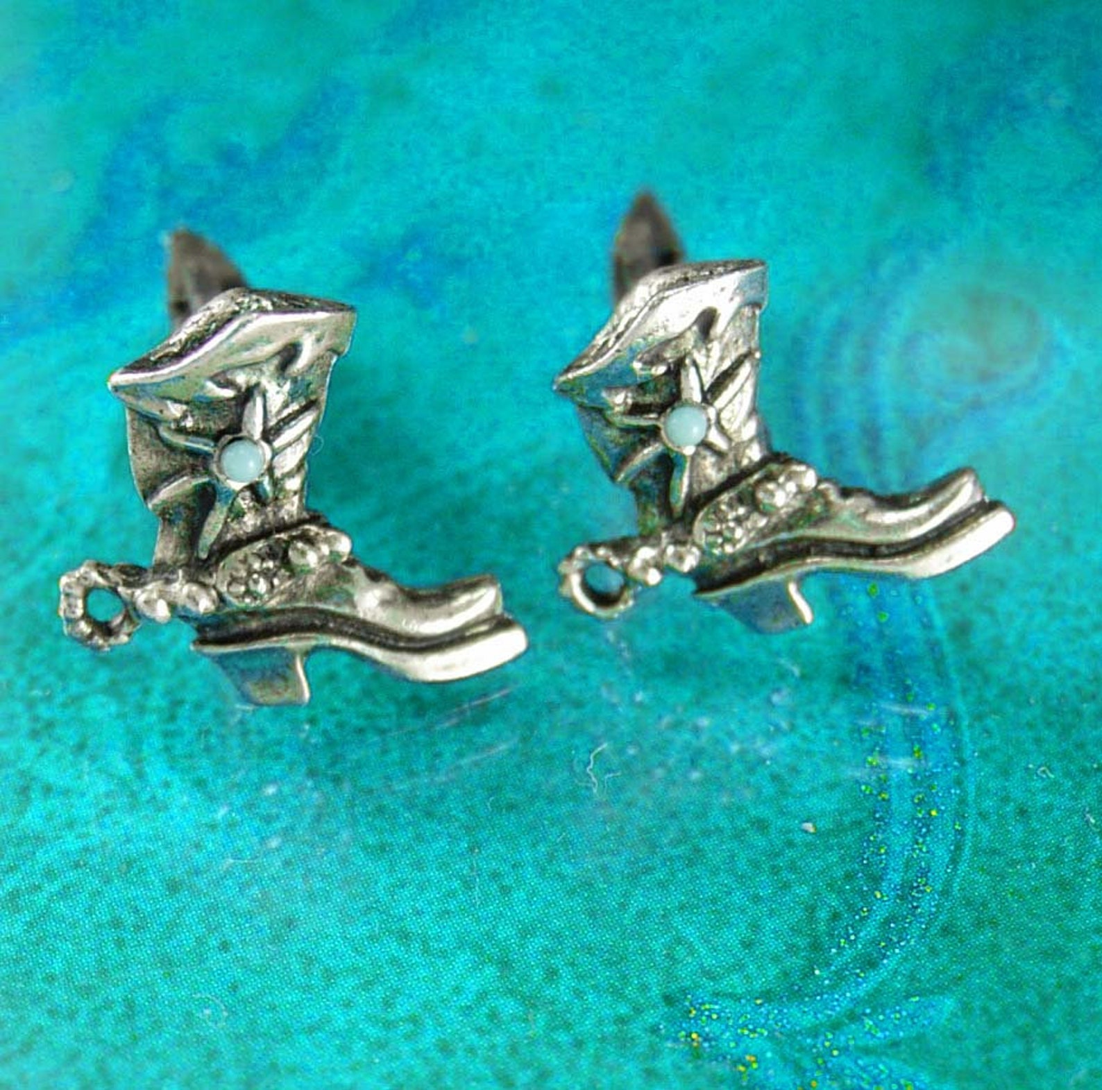 Western Cuff links silver Cowboy Boot Cufflinks Vintage | Etsy