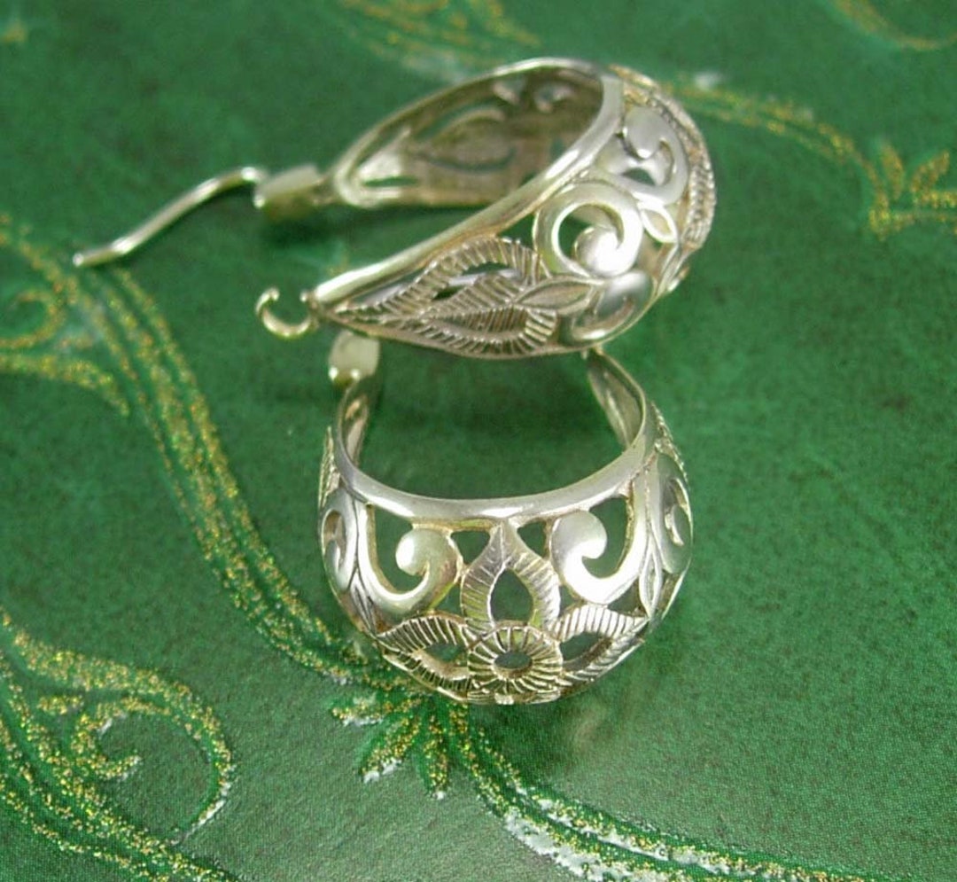 Sterling Hippie Earrings Vintage Pierced Ears for the GO GO - Etsy