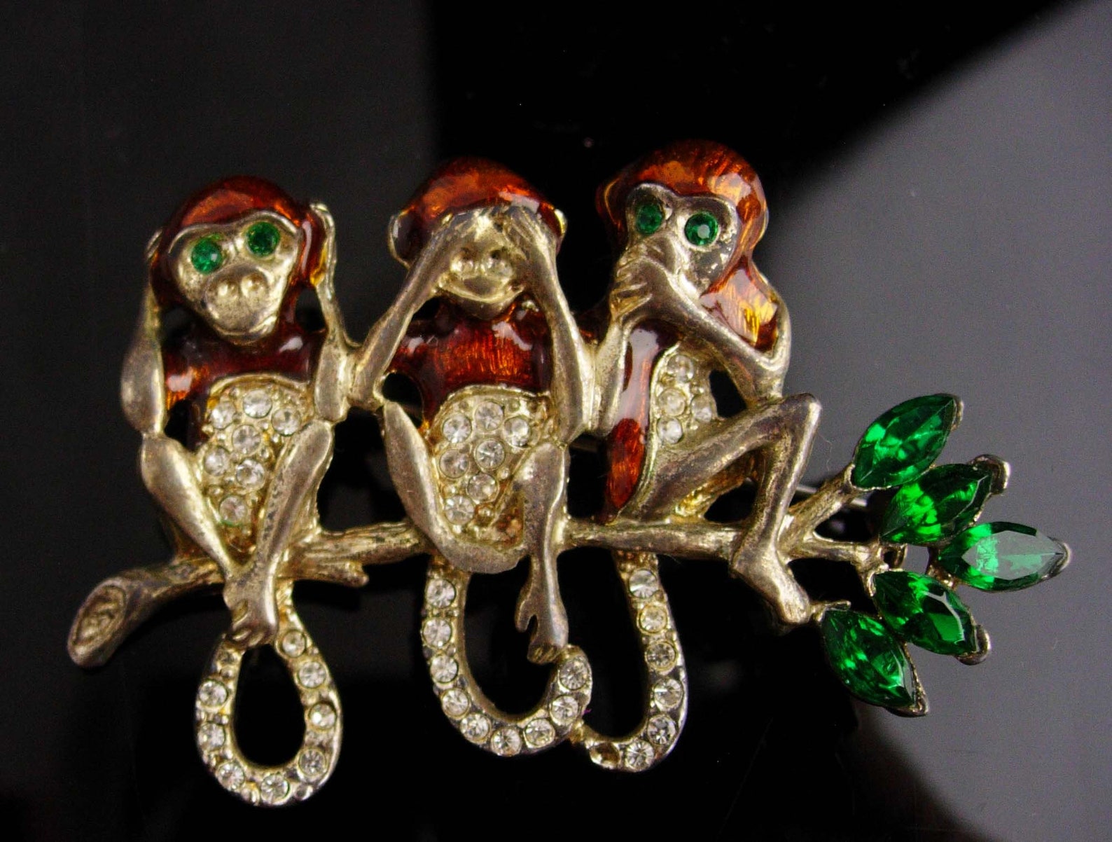 Vintage Monkey Brooch Enamel Monkey Pin Whimsical Gift - Etsy