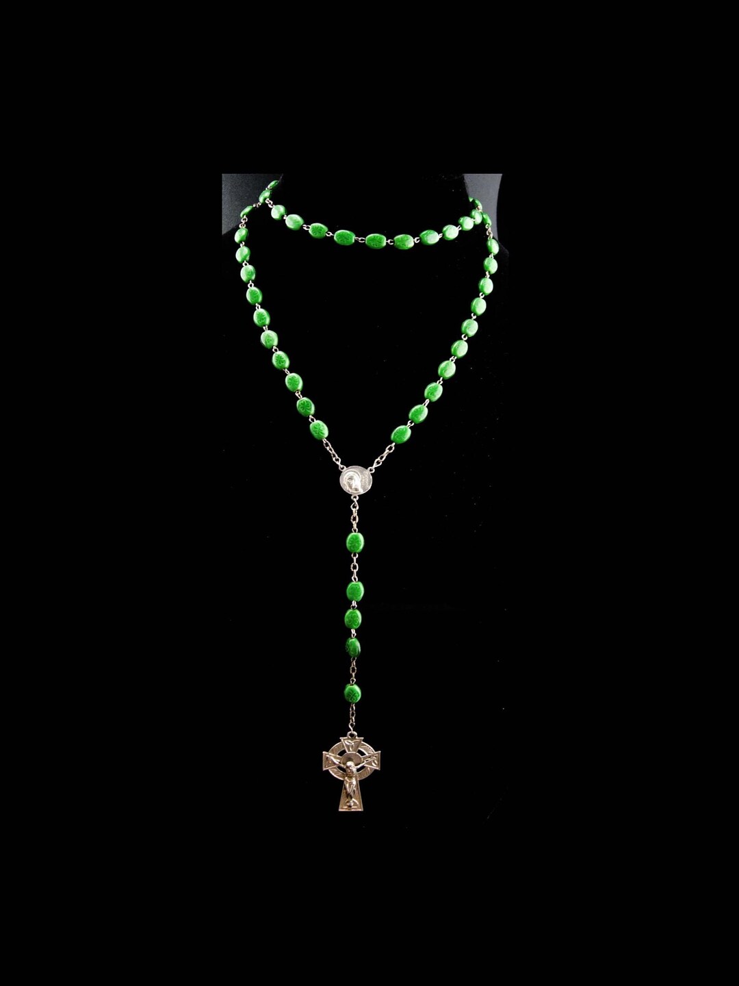 LONG Vintage Irish Rosary - Irish Wedding - Celtic Cross - Our Lady of ...