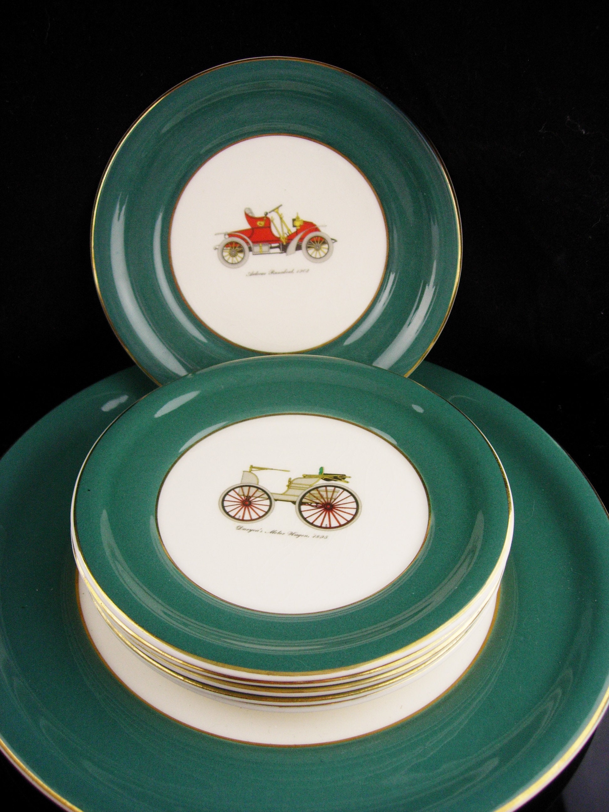 Vintage Antique Automobile Cake Plate Set Vintage Harker Car | Etsy