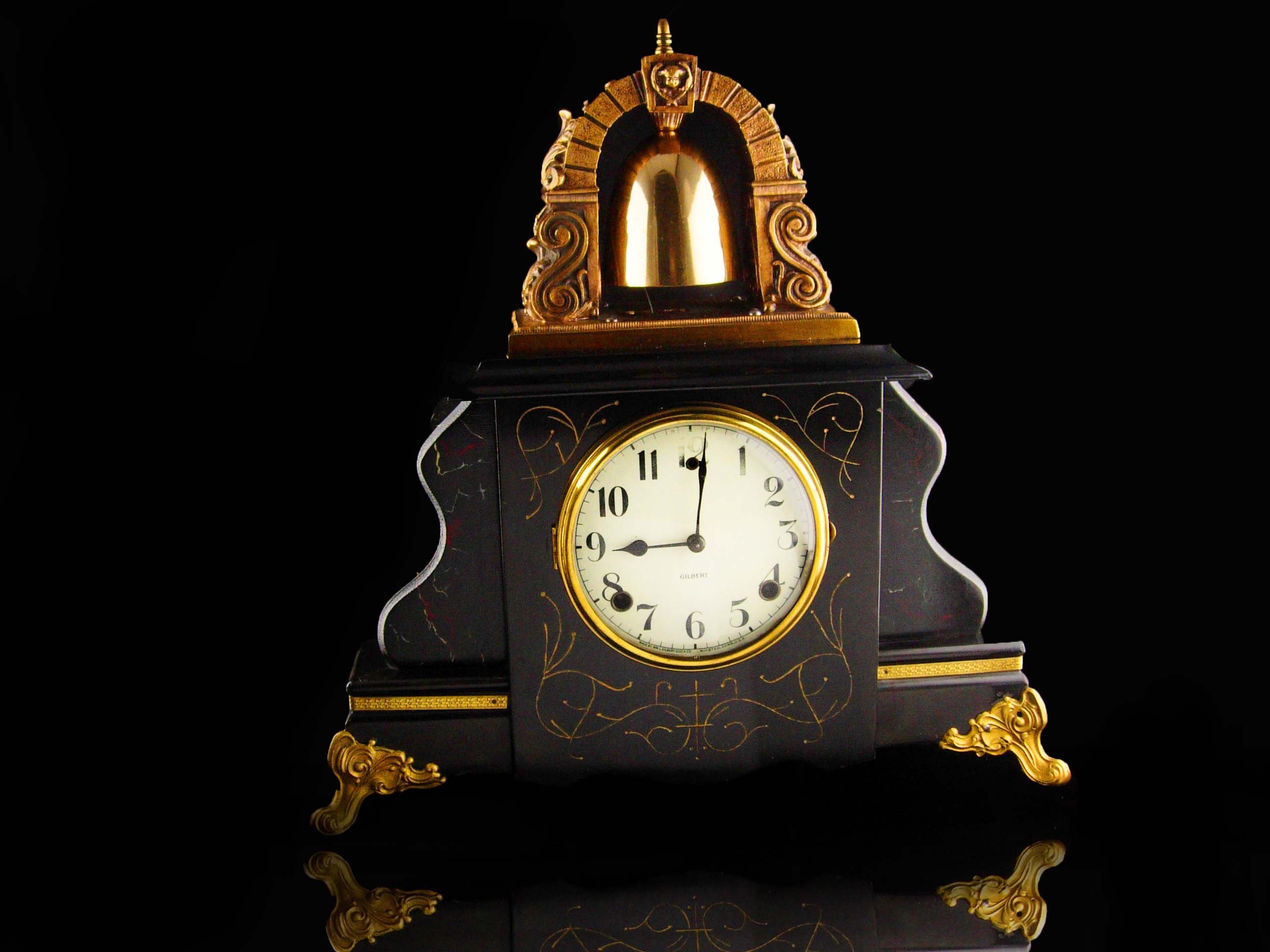 Big Antique 1913 Gilbert Mantle Clock curfew bell unusual | Etsy