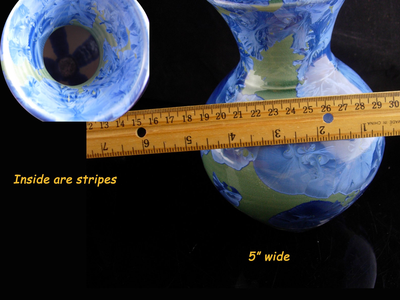 Vintage Phil Morgan Pottery rare blue crystalline vase | Etsy