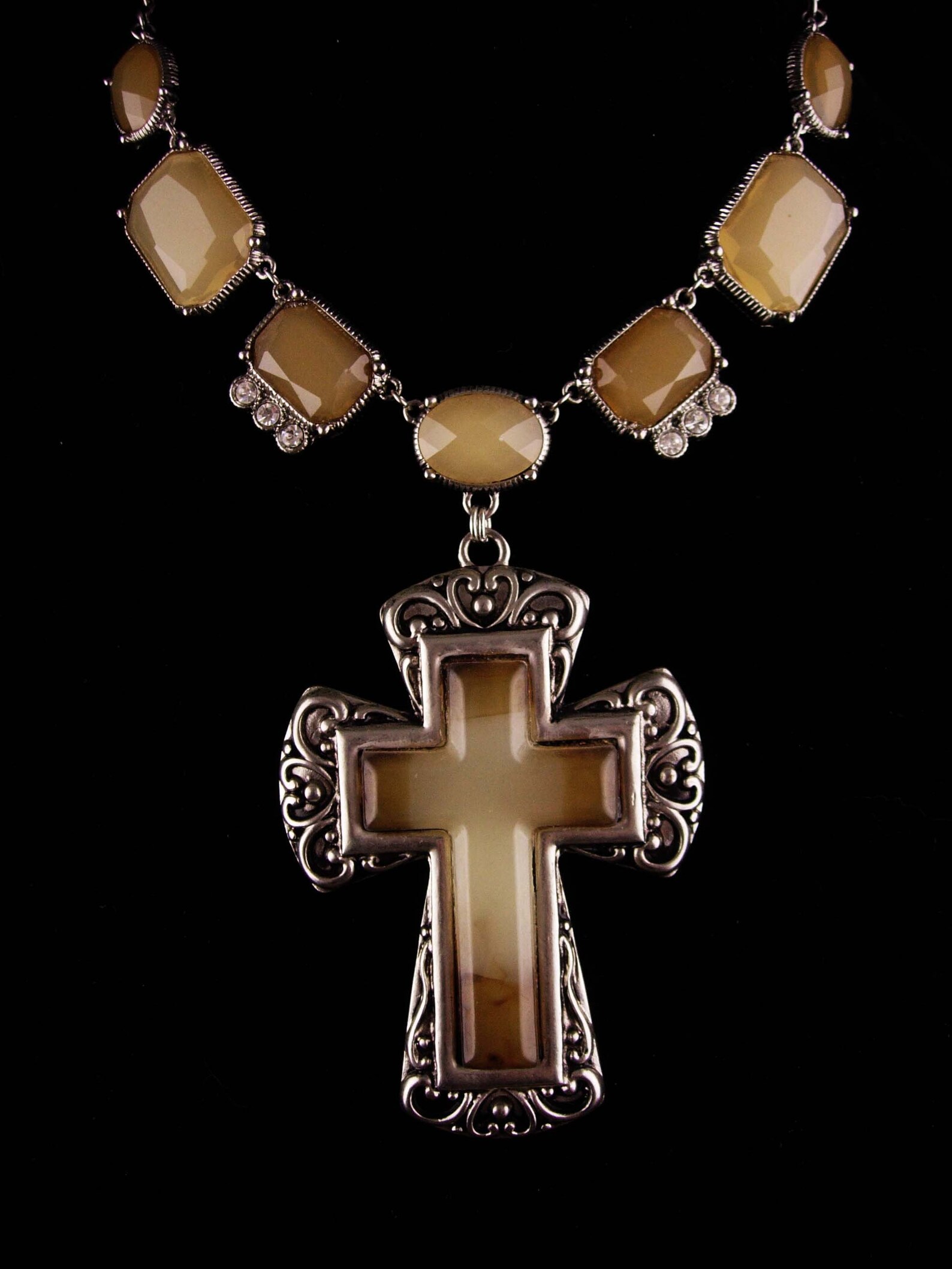 Gorgeous Gothic Cross Necklace Huge Medieval Setting | Etsy