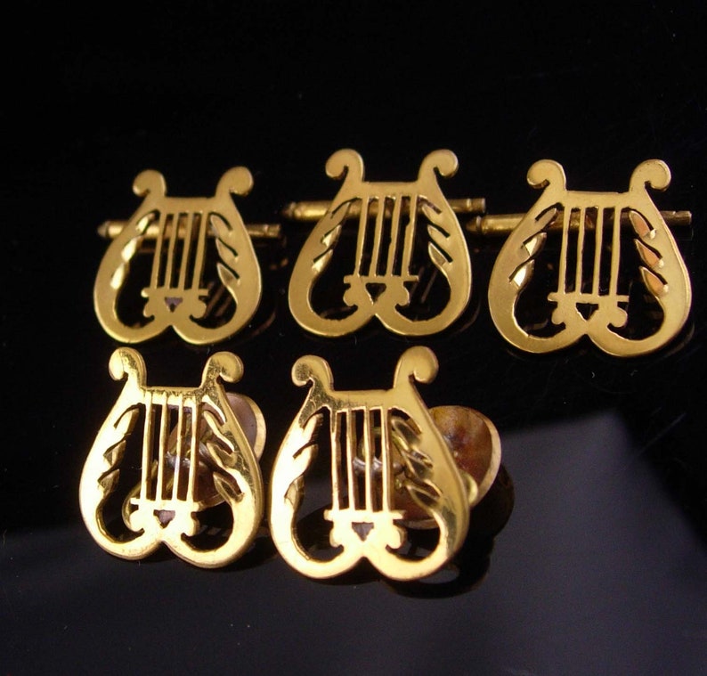 IRELAND Cufflinks Victorian Harp Button Studs Vintage Irish - Etsy
