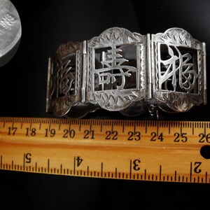 Sterling Chinese Bracelet Antique Chinese Bracelet Vintage Wide Silver ...