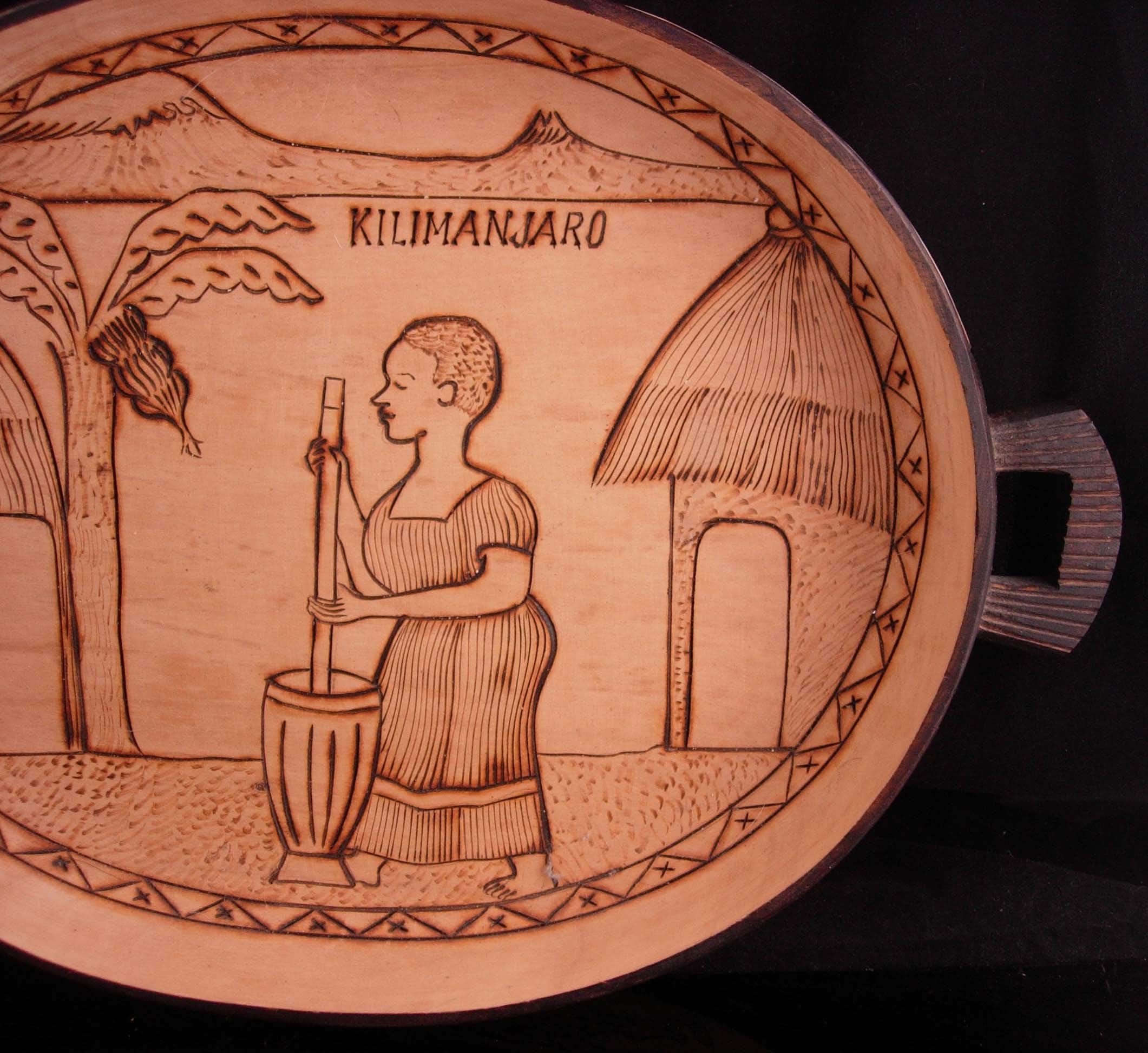 Vintage Kilimanjaro Tray Pyrography Tanzania Wood Africa - Etsy
