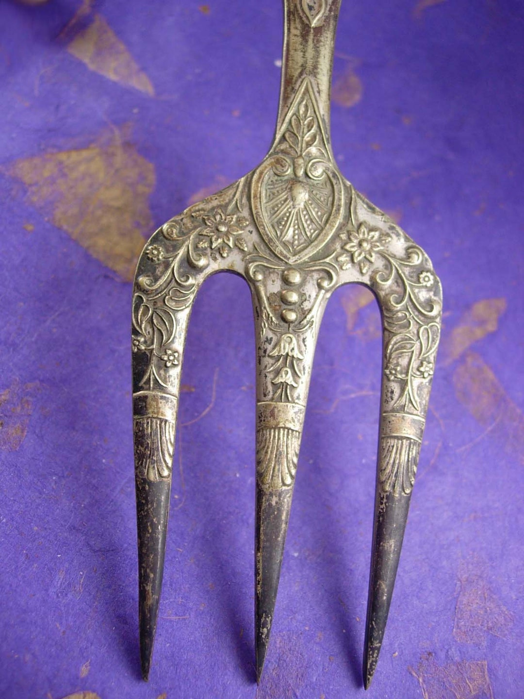 1800s Antique Fork Sacred Heart Center Fully Hallmarked Elegant ...