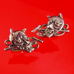 Vintage Devil Cufflinks STERLING SILVER Demon Satan Grotesque Figural ...
