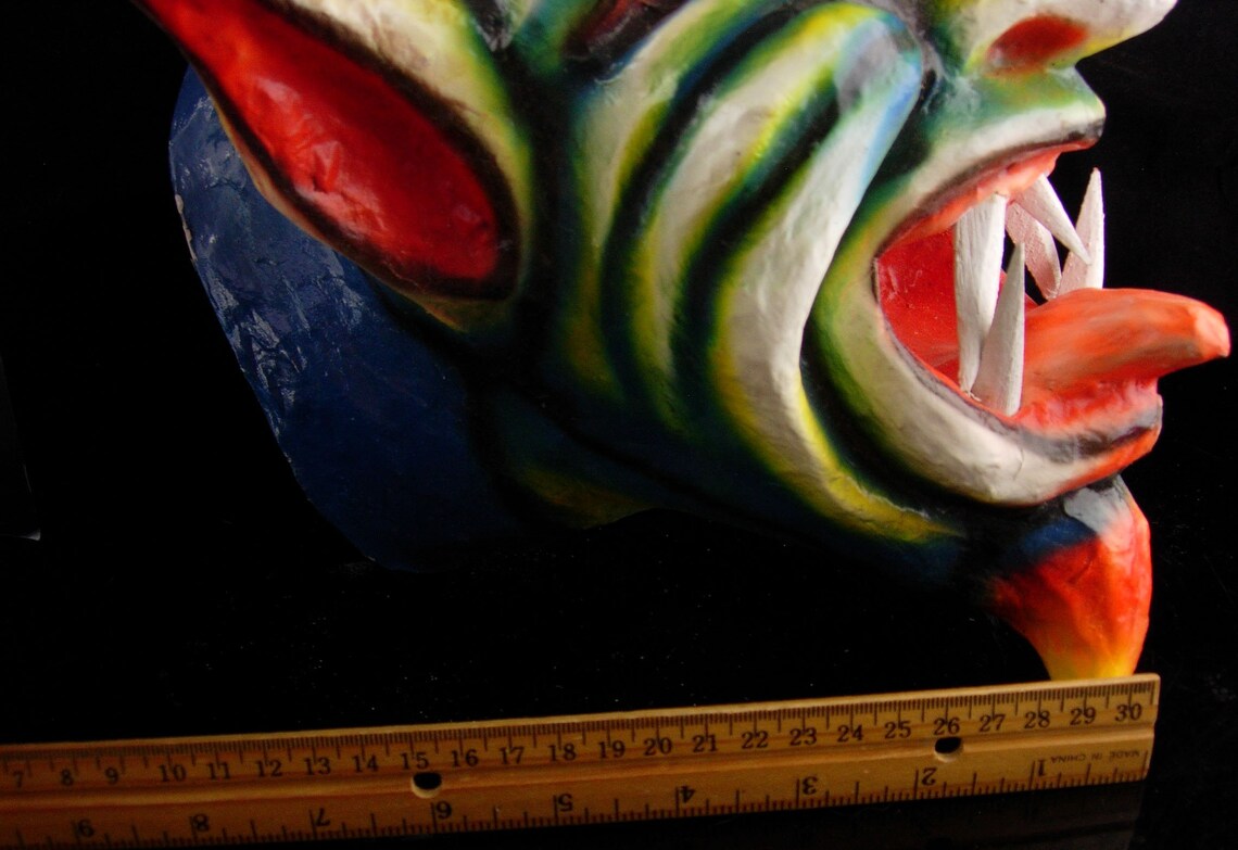Vintage Large Devil Head Bizarre Demon Mask Prop Folk Art - Etsy