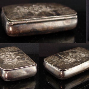 Antique European Snuff Box Hidden Compartment Sterling Silver ...