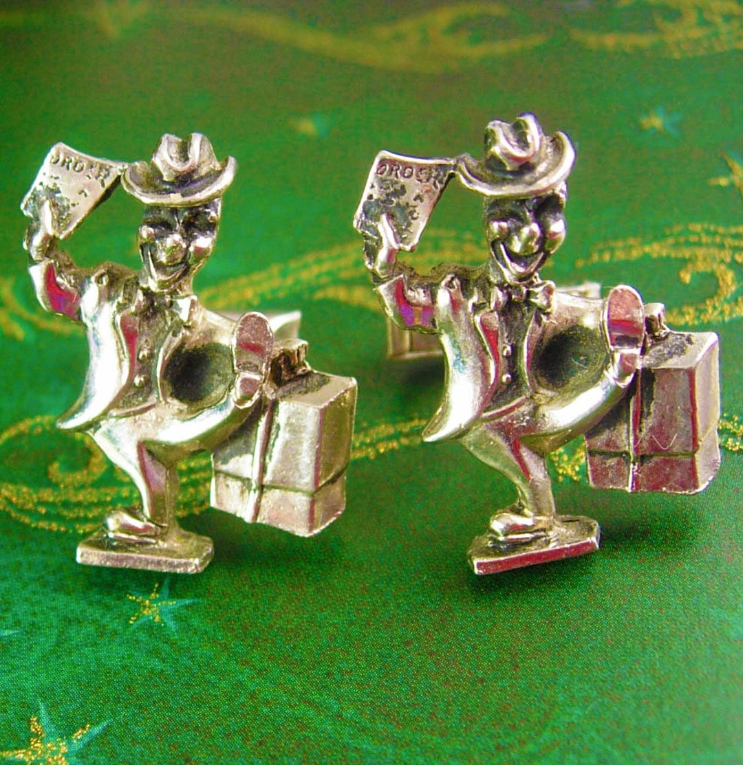 Unusual Traveling Salesman Cufflinks Vintage Figural Designer Kaflinks ...