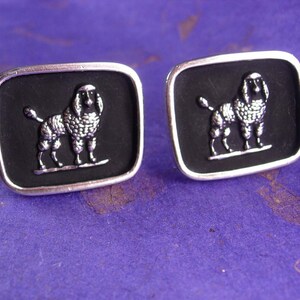 Huge French POODLE Cufflinks Vintage Show Dog Cuff Links Grande ...