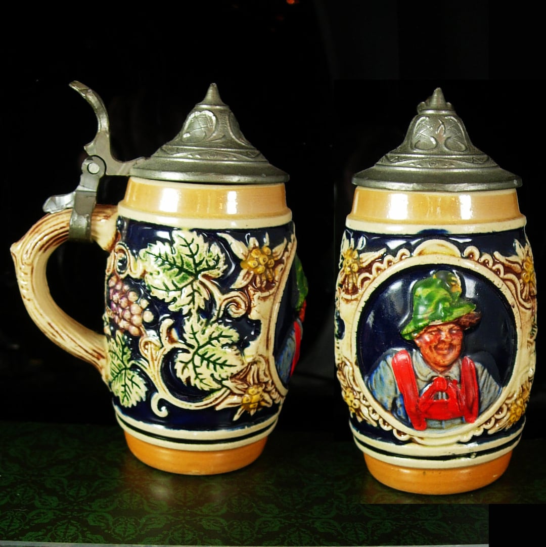 Miniature Beer Stein Vintage Hallmarked Figural German Mug Octoberfest ...