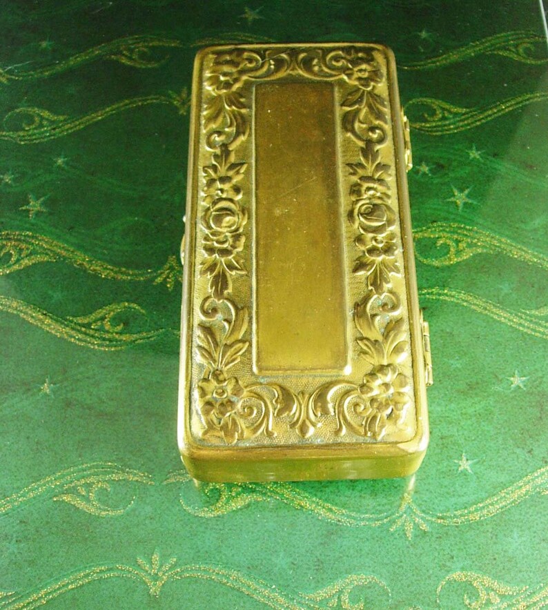 Antique Snuff Box Miniature Hinged Lid Victorian Relief Gilt - Etsy
