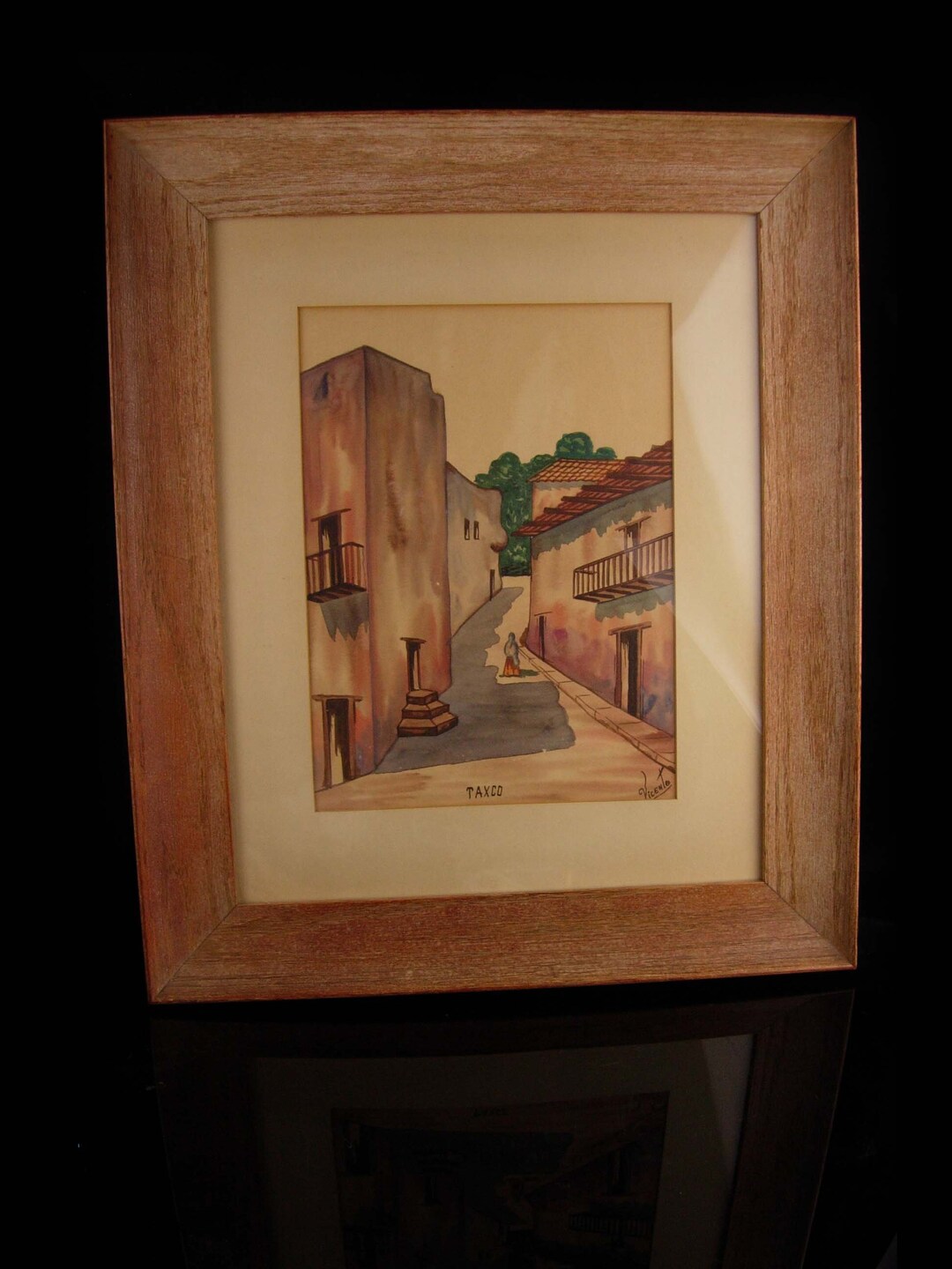 Vintage Watercolor Taxco Signed Framed Citiscape Southwest - Etsy