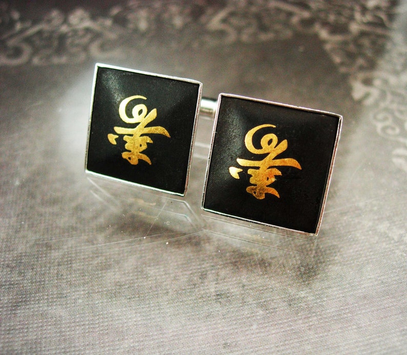 Sterling Amita Wedding Cuff Links Damascene Vintage Chinese - Etsy
