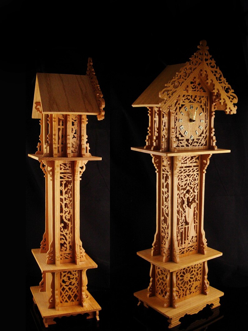 Tall Fretwork Mantle Clock Small Grandfather Design | Etsy